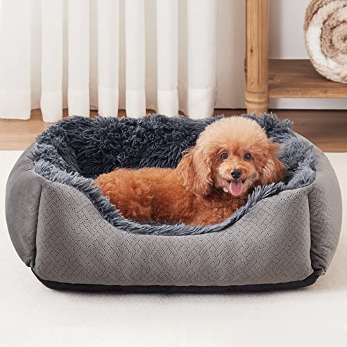 INVENHO Large Dog Bed for Large Medium Small Dogs, Rectangle Washable Dog Bed, Orthopedic Dog Sofa Bed, Durable Plush Pet Bed, Soft Calming Sleeping Puppy Bed with Anti-Slip Bottom L(30"x24"x9")
