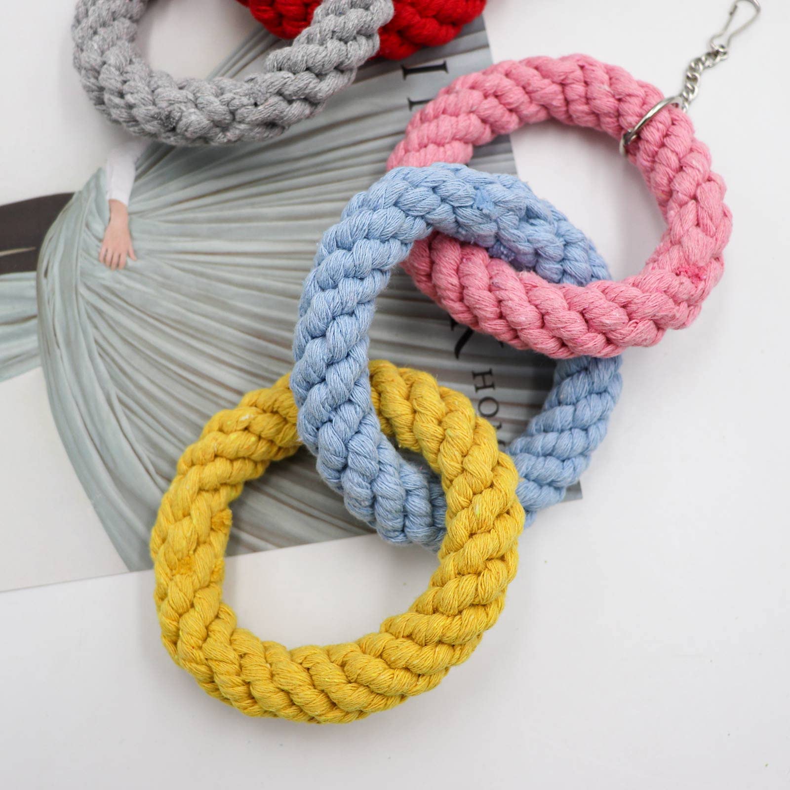 2 Pack Sugar Glider Hanging Three-Ring Climbing Toys, Colorful Sugar Glider Swing Toys, Sugar Glider Hamster Rats Toys, Cage Accessories for Sugar Glider Ferret Hamster Squirrel Chinchilla Parrots