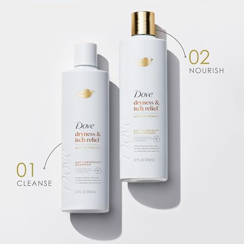 Dove Damage Therapy Derma Shampoo Dryness + Itch Pack of 6 for Flaky Scalp with Pyrithione Zinc and Coconut Oil 12 Fl Oz