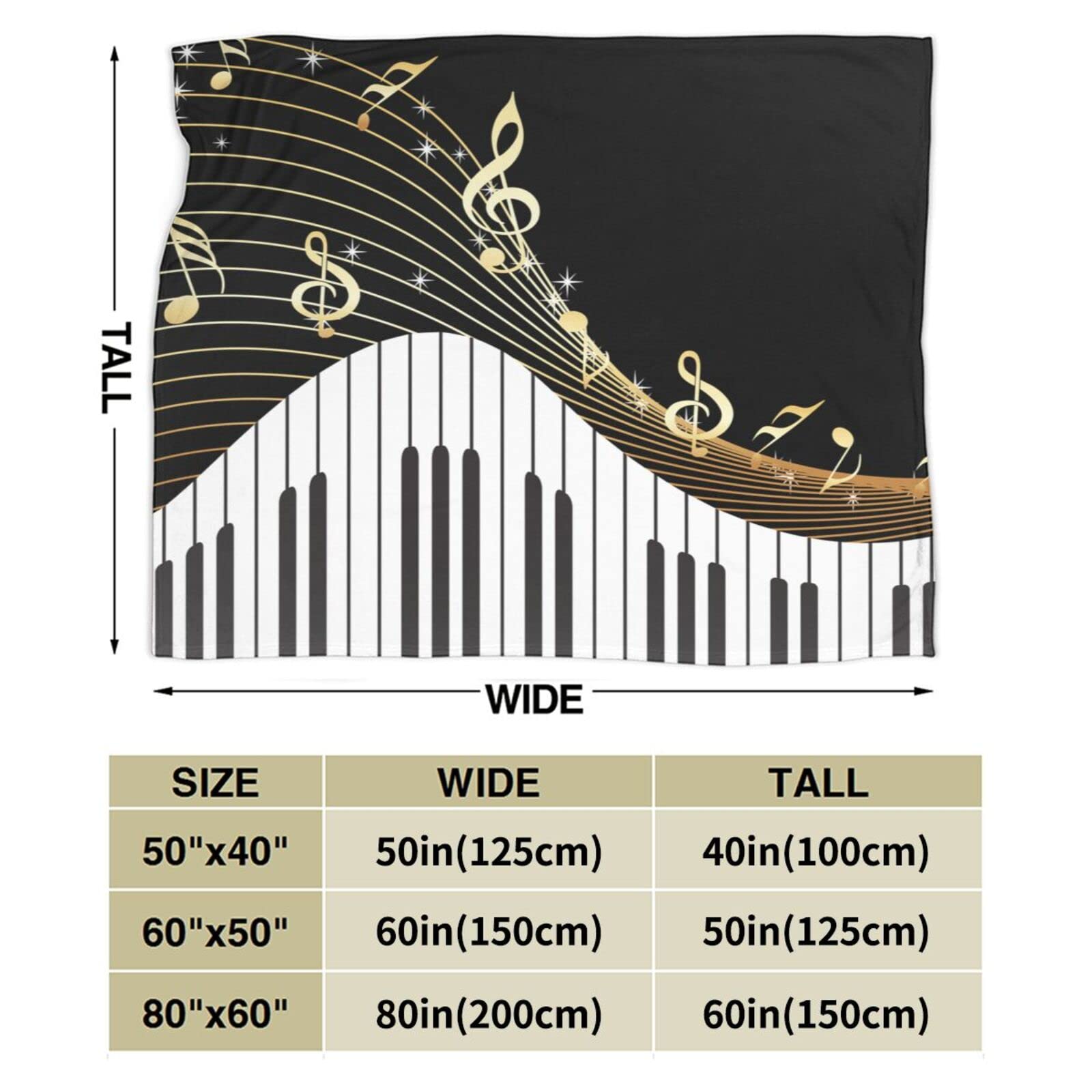 Music Throw Blanket Soft Cozy Plush Warm Fleece Blanket for Sofa Couch Bed 80"X60"