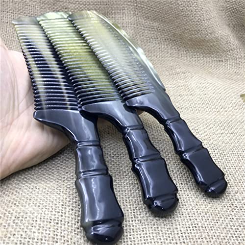 100% Handmade Anti-Static Natural Horn Comb - YOEIOCLR Thickened Handle Premium Quality Horn Comb- Professional hair care and Straighten Massage Comb(8.35in- Pack of 1)