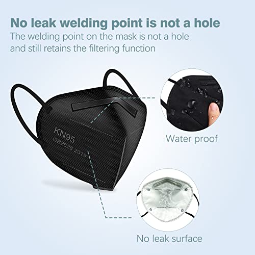 XINYA BAO KN95 Face Masks, Breathable Comfortabl, Adults Black KN95 Masks, 5-Ply Breathable Safety Masks Against PM2.5, Filter Efficiency ≥95%, Packs of 50 PCS.