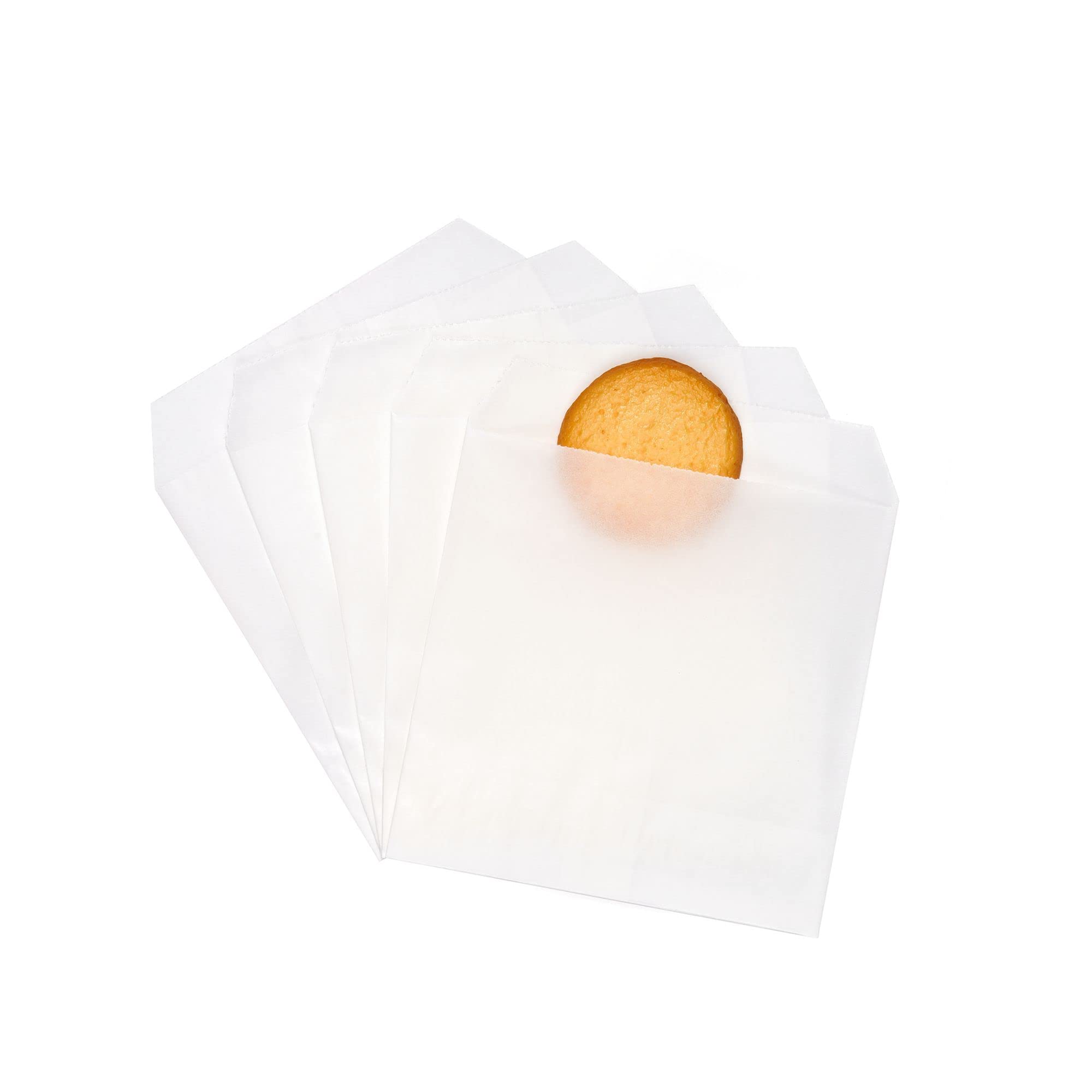 Quotidian White Flat Mini Square Glassine Paper Bags Envelope 3" x 3" (8 x 8cm) Pack of 100 - Snacks Chocolate Buffet Craft Supplies Party Favor