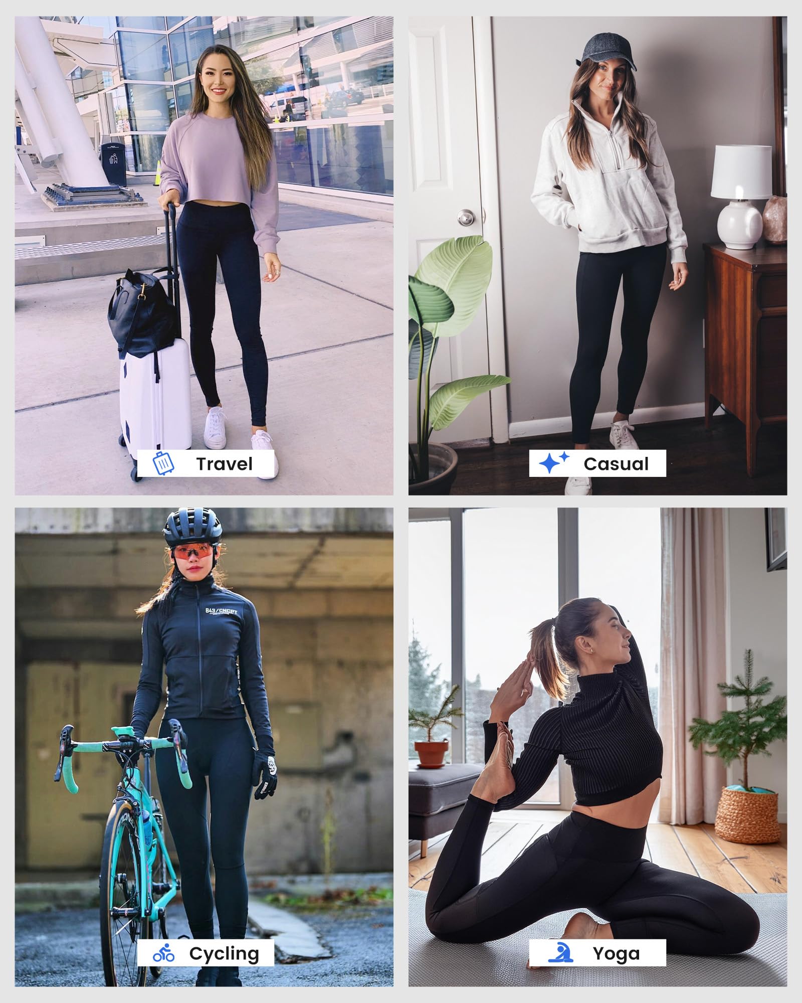 3 Packs Leggings with Pockets for Women, Soft High Waisted Tummy Control Workout Yoga Pants (Reg & Plus Size)