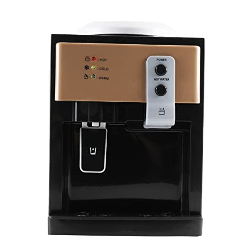 YILIKISS Top Loading Countertop Water Cooler Dispenser, Room Temperature, Hot & Cold Water Dispenser, Holds 3 & 5 Gallon Bottles, Mini Desktop Table Electric Drinking Machine