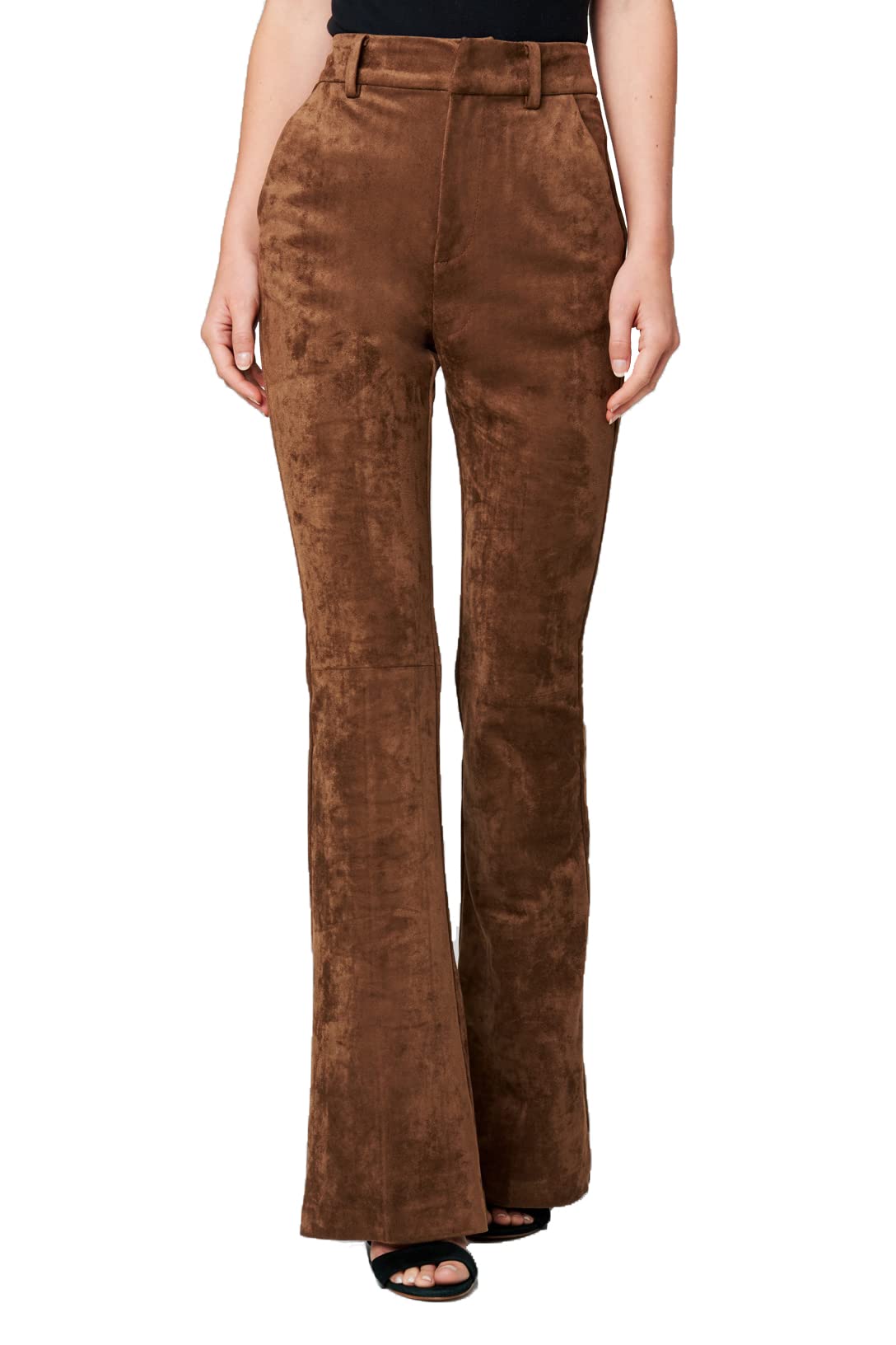 [BLANKNYC] Womens Luxury Clothing Vegan Leather Wide Wale Corduroy Flare Pant, Fairweather Friend, 27