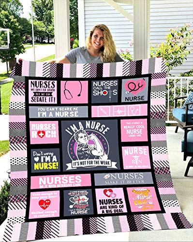 Ultra Soft Nurse Theme Blanket Microfiber Plush Sherpa Blanket Gifts for Women Nurses Warm Cozy Fuzzy Throw Blanket for Bed and Couch (Style5, 130cm x 150cm(51'' x 59''))