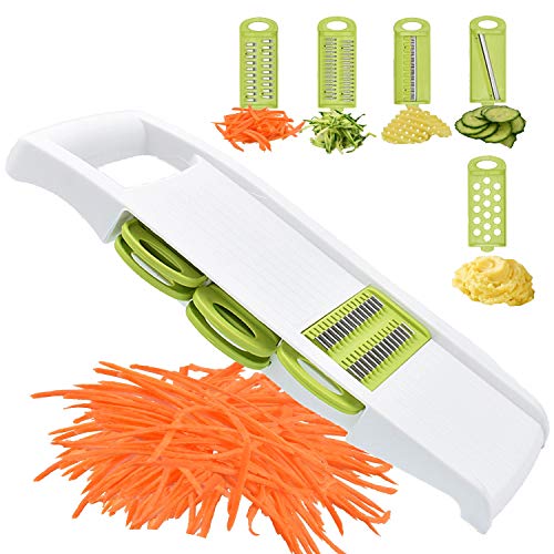 NACOLUS 5 in 1 Mandoline Slicer Vegetable Slicer Mandolin Multi Blade Potato Veggie Slicer Vegetable Cutter Julienne Shredder Potato Slicer