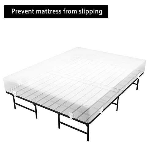 Woozuro Non Slip Mattress Gaskets for Bed Frame, Mattress Holder in Place Gripper, Keep Mattress from Sliding Stopper, 6 Pcs White Baffle Fit for Box Spring, Wide Applicability