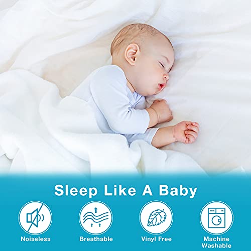 Full Size Mattress Protector, Waterproof Breathable Noiseless Full Size Mattress Pad with Deep Pocket for 6-16 inches Mattress, White