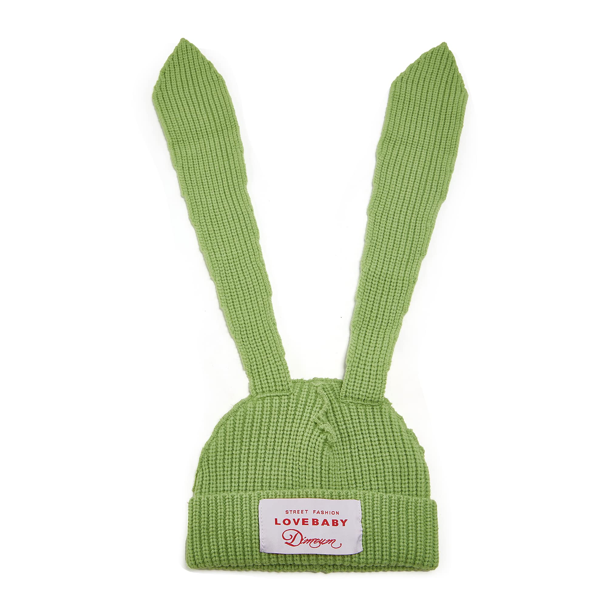 Beanie Hats for Women Cute Bunny Solid Color Knit Winter Cap Rabbit Knit Long Hair Holloween Cosplay Hat Warm Skull Cap