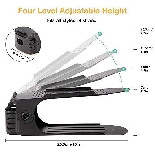 ZXY-NAN 10Pcs Shoe Slots Organizer Adjustable Shoe Stacker Double Deck Shoe Rack Holder Compatible with Closet Organization Home Yoga Studio Home Organization