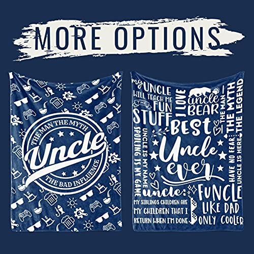 InnoBeta Gifts for Uncle, Throw Blanket for Uncle, Presents from Niece and Nephew for Christmas, Birthday, Father's Day - 50" x 65" Best Uncle Ever