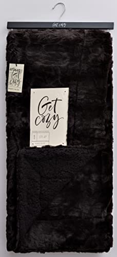 Extra Warm Faux Fur Throw Blanket for Couch & Bed - Super Soft Faux Fur Blanket & Throw for Sofa - Black Perfect Double Sided Fluffy Woven Throw Soft Blanket