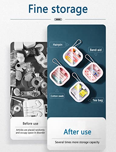 Cotton Swab Ball Holder Jar Hair Tie Organizer Portable Travel Earphone Holder Multi-functional Plastic Container Dispenser Box for Bathroom Home Storage Organizer