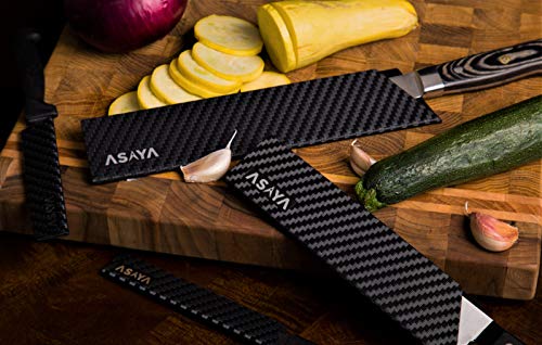 Asaya Professional Knife Edge Guards - 11 Piece Universal Blade Covers - Extra Strength, ABS Plastic and BPA-Free Felt Lining, non-Toxic and Food Safe - Knives Not Included