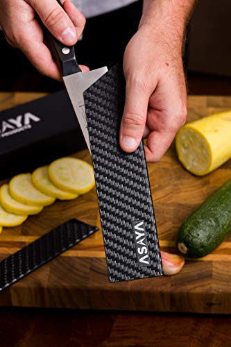 Asaya Professional Knife Edge Guards - 11 Piece Universal Blade Covers - Extra Strength, ABS Plastic and BPA-Free Felt Lining, non-Toxic and Food Safe - Knives Not Included