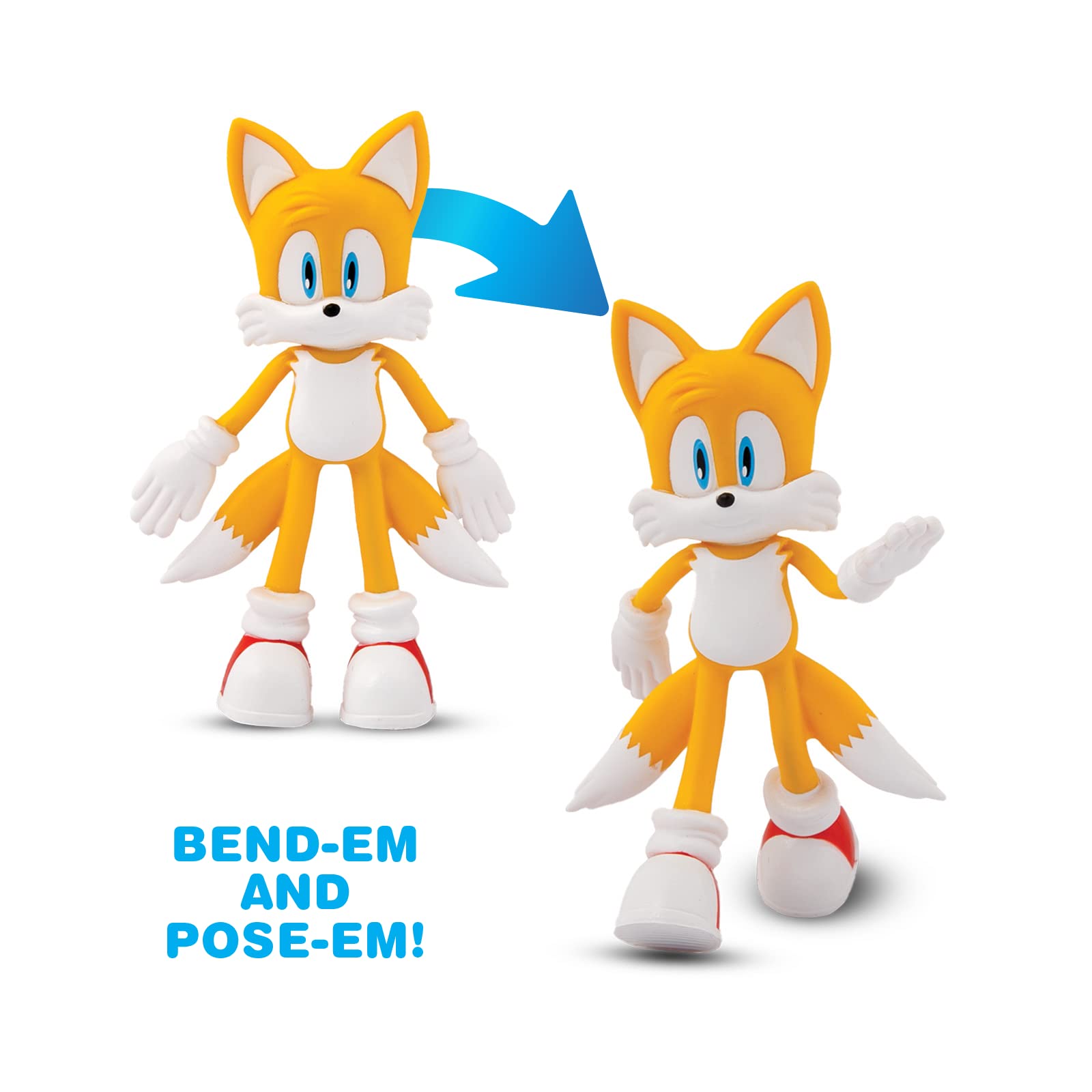 TCG Toys Bend-EMS - Sonic The Hedgehog - The Original Bendable, posable Actions Figures from The 90's are Back! Great Birthday Gifts for Kids, Boys, and Girls