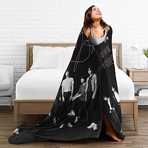 Kpop 3D Full Printed Anti-Pilling Flannel Throw Blanket, Soft and Comfortable for Home Office Wedding Gifts Outdoor Camping