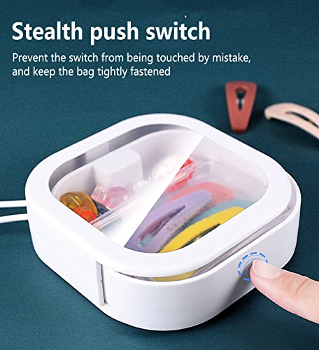 Cotton Swab Ball Holder Jar Hair Tie Organizer Portable Travel Earphone Holder Multi-functional Plastic Container Dispenser Box for Bathroom Home Storage Organizer