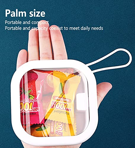 Cotton Swab Ball Holder Jar Hair Tie Organizer Portable Travel Earphone Holder Multi-functional Plastic Container Dispenser Box for Bathroom Home Storage Organizer