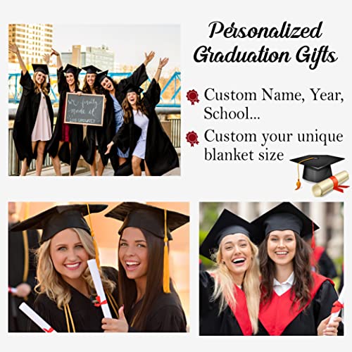 Custom Class of 2023 Graduate Blanket, Personalized Senior 2023 Name Photo School Graduations Throws Blankets, Personalized Graduation Blanket, Personalized Graduation 2023 Blanket with Photo