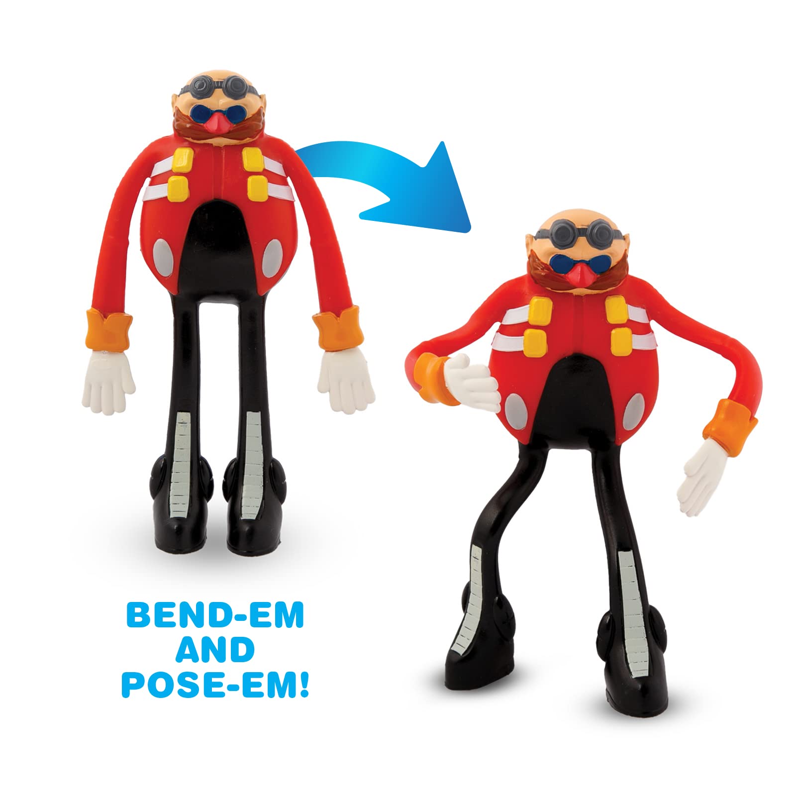 TCG Toys Bend-EMS - Sonic The Hedgehog - The Original Bendable, posable Actions Figures from The 90's are Back! Great Birthday Gifts for Kids, Boys, and Girls