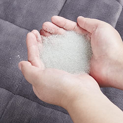 Thesis Home Weighted Blanket with Premium Glass Beads for Kids and Adults- 100% Brushed Microfiber Plush Reversible Sherpa Calming Blanket- 10 lbs - 50 X 60, Ivory