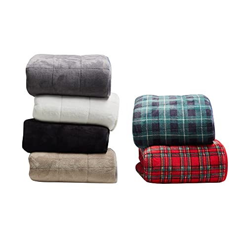 Thesis Home Weighted Blanket with Premium Glass Beads for Kids and Adults- 100% Brushed Microfiber Plush Reversible Sherpa Calming Blanket- 10 lbs - 50 X 60, Ivory