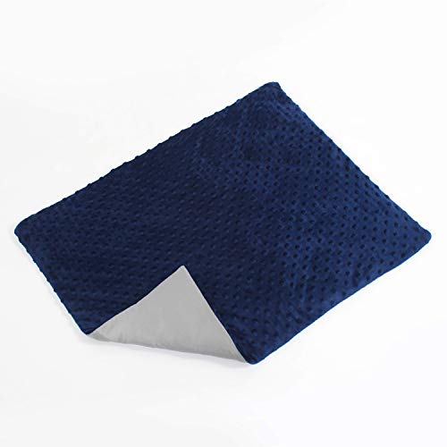 Sleepymoon Weighted Lap Blanket 20"x25" 5lbs Heavy Sensory Lap Pad for Kids Adults Includes Washable Cover Dual-Sided Soft Navy Minky+Cool Grey Bamboo with Glass Beads