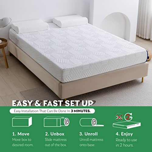Coolsence Twin Mattress Memory Foam 8 - Inch, Cooling Gel Memory Foam Mattress in a Box, CertiPUR-US Certified, Made in USA, Medium, 38βx75βx8β, White