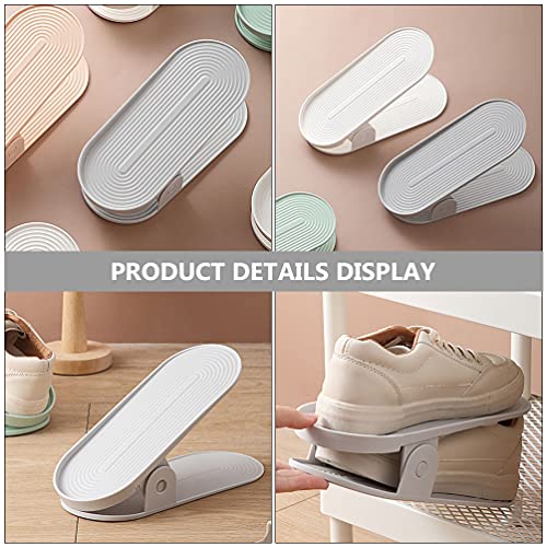 Toyvian Sneaker Holder 2pcs Shoe Slots Rack Adjustable Shoe Stacker Space Saver Double Deck Shoe Rack Holder for Closet Organization Sneaker Shelf