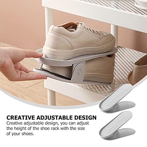 Toyvian Sneaker Holder 2pcs Shoe Slots Rack Adjustable Shoe Stacker Space Saver Double Deck Shoe Rack Holder for Closet Organization Sneaker Shelf