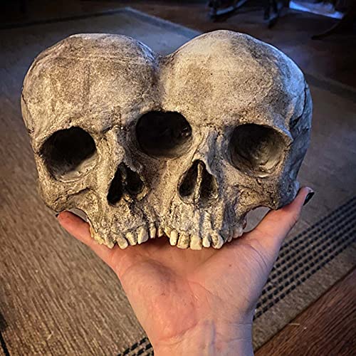 BEFOKA Resin Skull Planter, Gothic Retro Skull Head Flower Succulents Pot, Outdoor Indoor Garden Planter, Gothic Statue Sculpture Skeleton Decor (A)