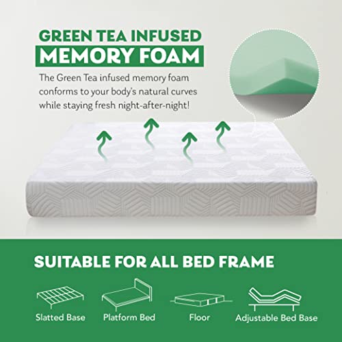 Coolsence Twin Mattress Memory Foam 8 - Inch, Cooling Gel Memory Foam Mattress in a Box, CertiPUR-US Certified, Made in USA, Medium, 38βx75βx8β, White