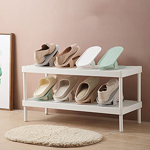 Toyvian Sneaker Holder 2pcs Shoe Slots Rack Adjustable Shoe Stacker Space Saver Double Deck Shoe Rack Holder for Closet Organization Sneaker Shelf