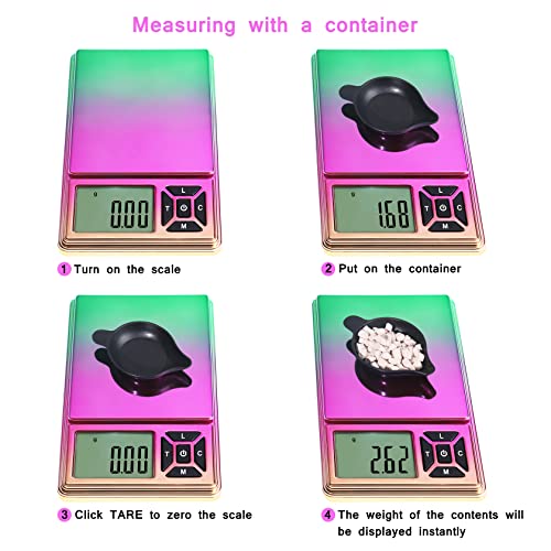 GRAM PRES Digital Pocket Scale 300g/0.01g Accuracy,Small Jewellery Coin Powder Scale Digital Gram and Oz with 50g Cal Weights,Digital Gram Scale