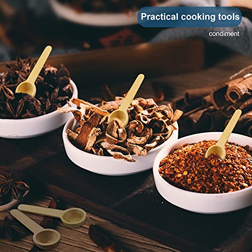 BILLIOTEAM 60 PCS Mini 3 Inch Small Wooden Spoons,Tiny Small Natural Wooden Bath Salt Scoop Tasting Spoon for Salt Seasoning Condiment Spice Sugar Coffee Honey