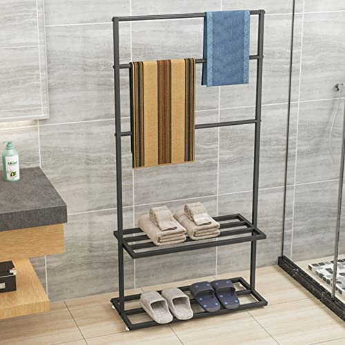 Bevis David Freestanding Towel Racks for Bathroom Floor Modern 3 Tier Hotel Bathroom Metal Towel Rack Drying Rack Outdoor Pool Towel Rack with Storage Rack Laundry Drying Rack for Quilt/Blanket