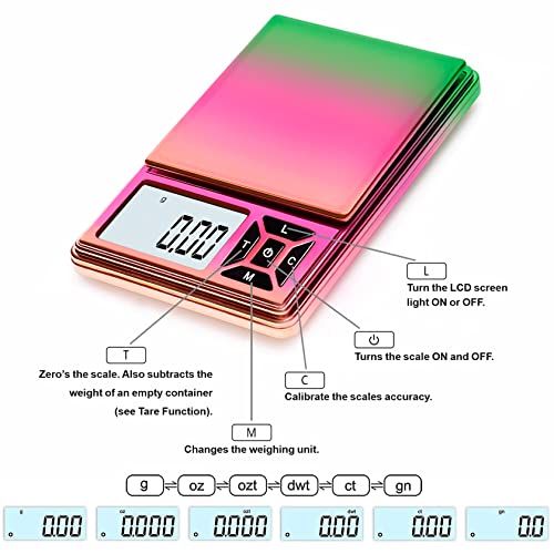 GRAM PRES Digital Pocket Scale 300g/0.01g Accuracy,Small Jewellery Coin Powder Scale Digital Gram and Oz with 50g Cal Weights,Digital Gram Scale