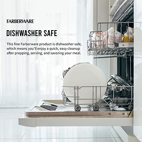 Farberware Plastic Cutting Board Set, Dishwasher- Safe Poly Chopping Board for Kitchen with Easy Grip Handles, Set of 3, White