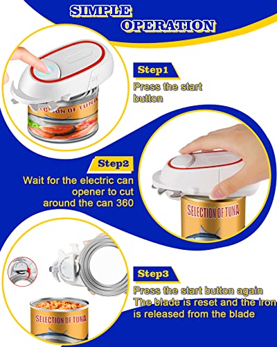 Smooth Edge Electric Can Opener, One-Touch Automatic Can Opener Opens Almost All Can Sizes, Kitchen Utensils for Housewives, Seniors and Arthritis Sufferers, Best Gift for Women