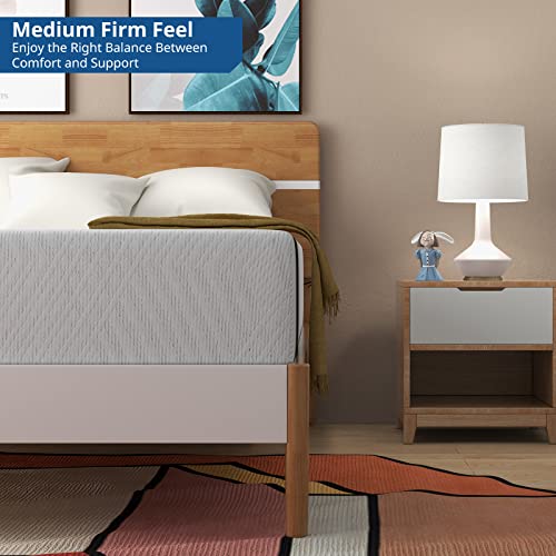 FONTOI King Size Mattress in a Box, 10 inch Bed Mattresses, Cooling Gel Green Tea Memory Foam, Medium Firm (10IN-MEGO-King)