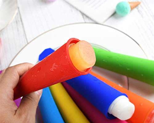 Mirenlife Silicone Ice Pop Molds,Popsicle Maker Molds,8 Vibrant Colors,Set of 8