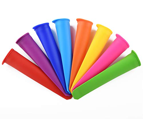 Mirenlife Silicone Ice Pop Molds,Popsicle Maker Molds,8 Vibrant Colors,Set of 8