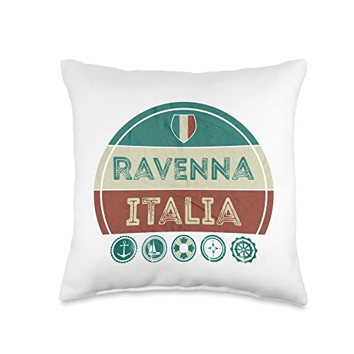 Vintage Italy Souvenir Ravenna Ravenna Adria Italien Urlaub Souvenir Throw Pillow, 16x16, Multicolor
