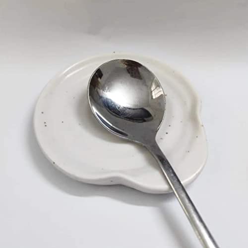 Ceramic Spoon Rest for kitchen, 3.9 Inches Spoon Holder for Stove Top, Coffee Spoon Rest, Spoon Cradle, Kitchen Basics, Kitchen Accessories for Utensils