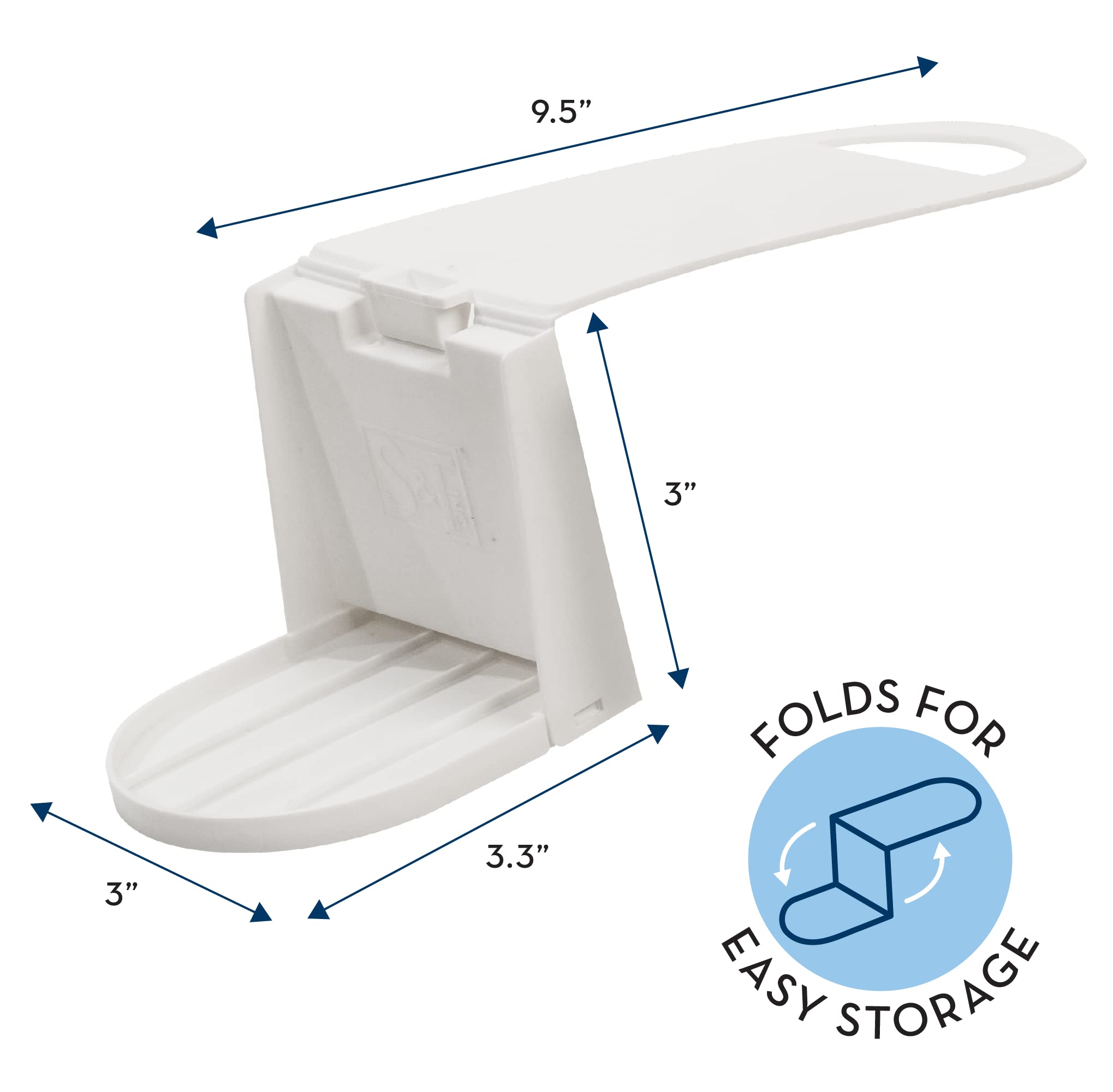 S&T INC. Laundry Detergent Cup Holder, Drip Tray Catcher for Laundry Detergent and Fabric Softener, Laundry Organizer, 2pk, White