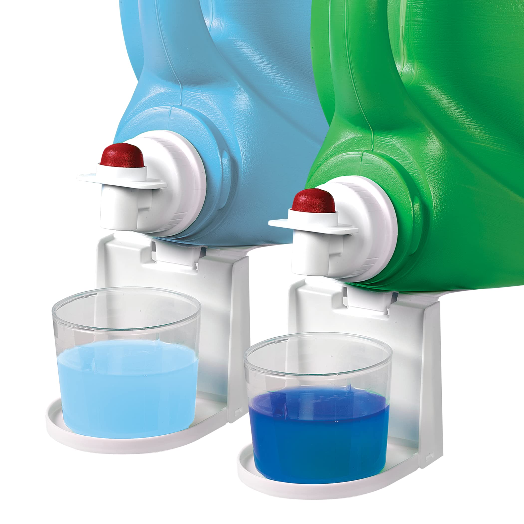 S&T INC. Laundry Detergent Cup Holder, Drip Tray Catcher for Laundry Detergent and Fabric Softener, Laundry Organizer, 2pk, White