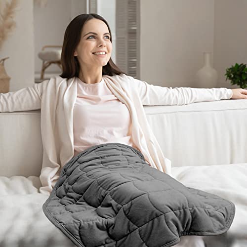 Weighted Lap Blanket, Weighted Lap pad 7lbs(33”x29'') for Adult Portable, Soft Material with Premium Glass Beads for Traveling, Sleeping Relax (Black)